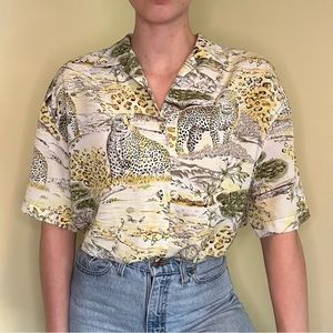 Vintage | Tops | Barbie Vintage Cheetah Animal Print Yellow White ...